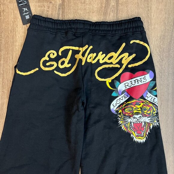 Ed Hardy | Pants & Jumpsuits | New Ed Hardy Tiger Tattoo Wide Leg Black ...